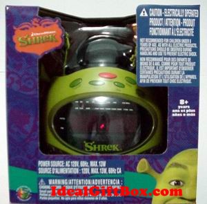 SHREK AM/FM ALARM CLOCK RADIO WITH PROJECTION GLOBE